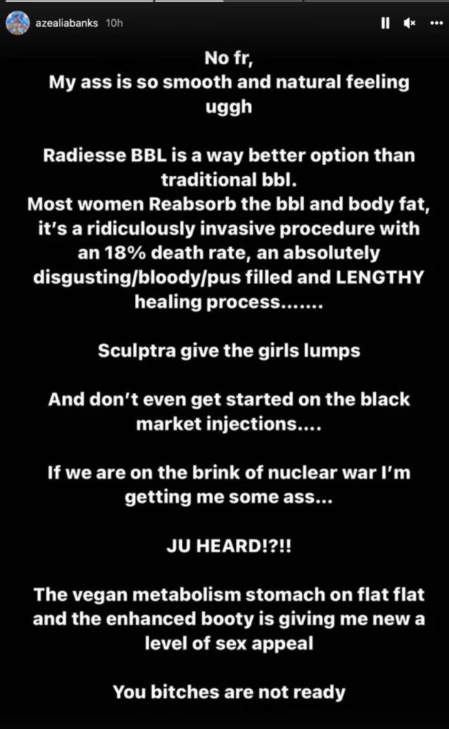 Azealia Banks Unveils New Booty After Getting Bbl Surgery Page 3