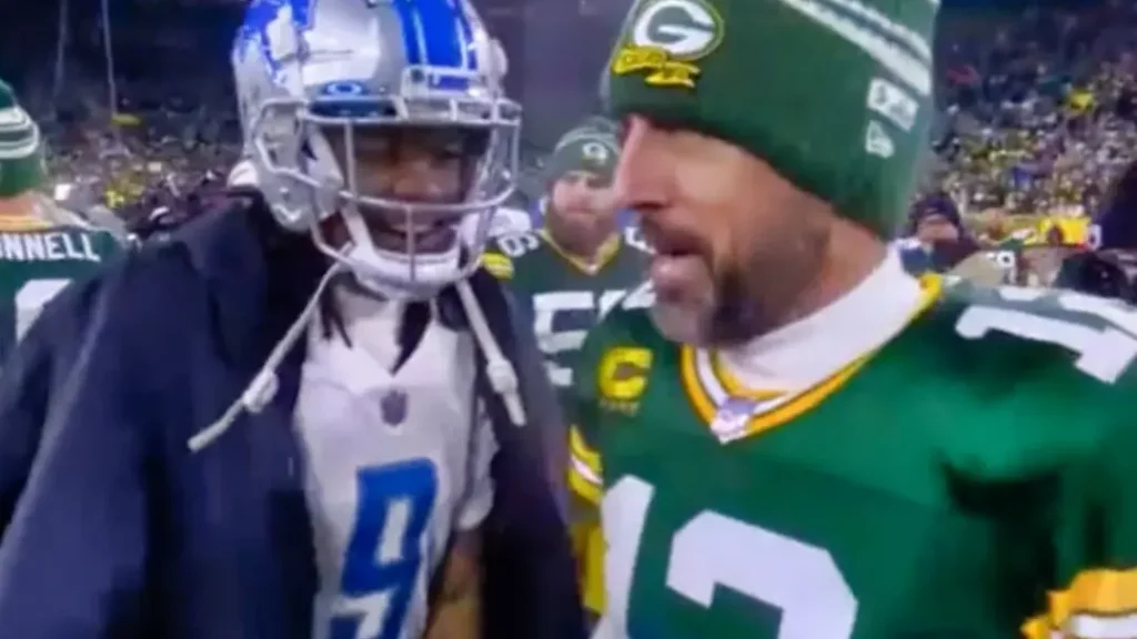 Aaron Rodgers Refusing To Swap Jerseys With Lions WR Jameson Williams ... Aaron Rodgers Refusing To Swap Jerseys With Lions WR Jameson Williams ...