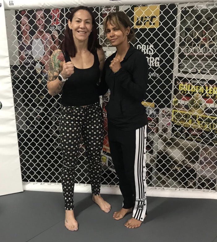 Halle Berry Did Some Sparring With Cris Cyborg (Photos) - BlackSportsOnline