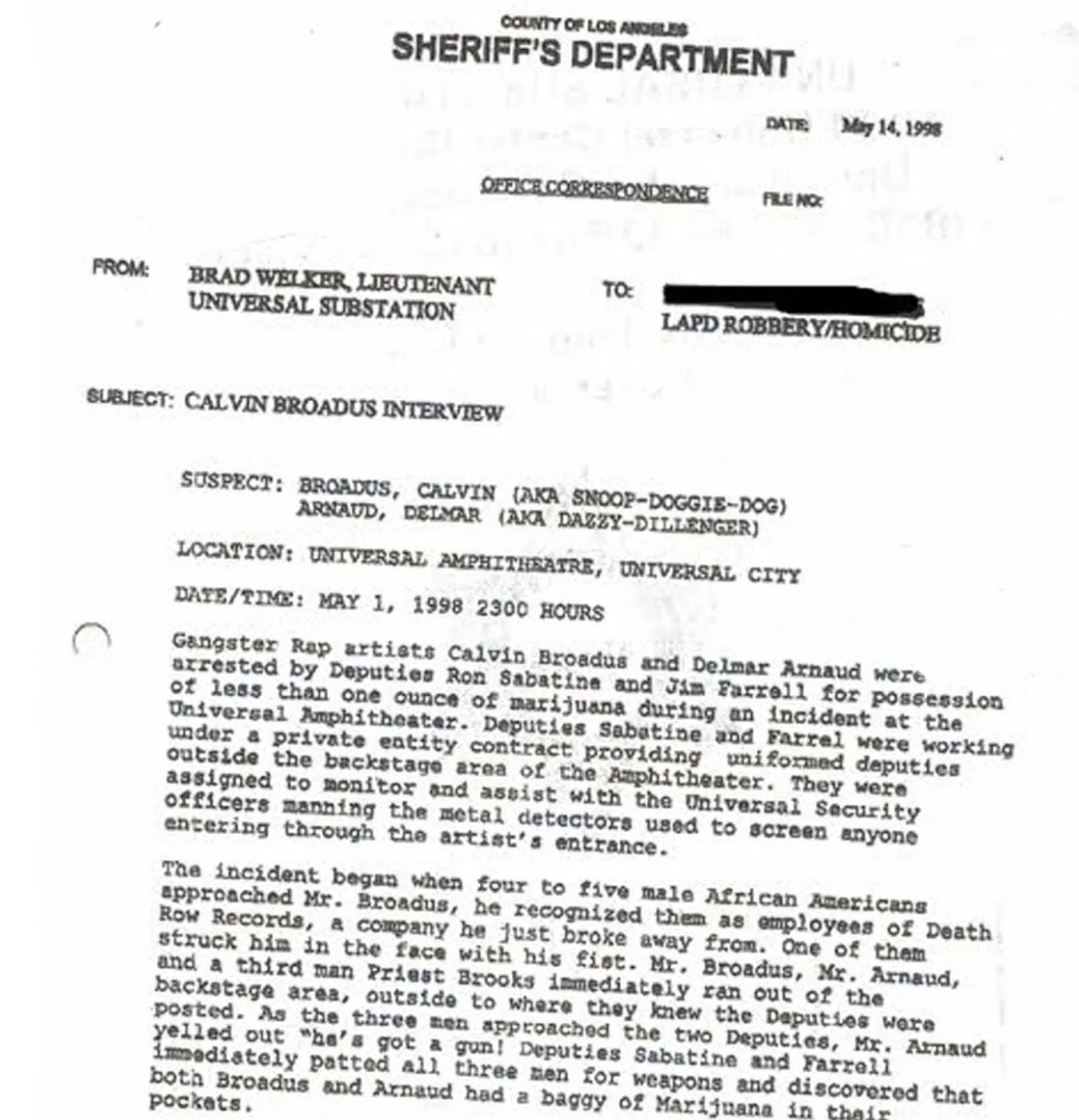 Read the Police Report That Alleges That Snoop Dogg Told The Cops That ...